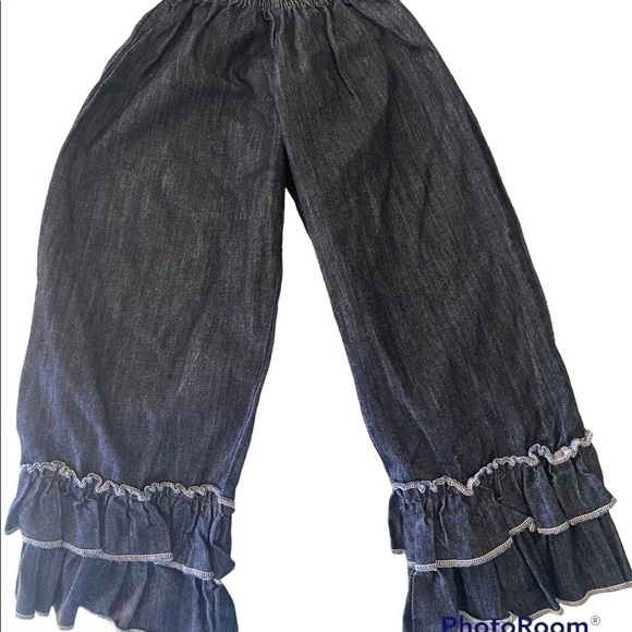sado | Bottoms | New Sado Boutique Denim Double Ruffle Jean Pants ...